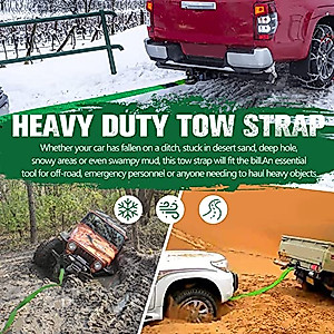 BUNKER INDUST Heavy Duty Tow Strap,3" x 30ft Snatch Strap 30,000 lbs Recovery Strap Winch Tree Saver Strap Emergency 4x4 Off Road Gear Towing Accessories for Truck Jeep ATV UTV