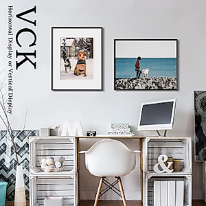 VCK Black 16x20 Picture Frame Metal for Wall, 3 Pack Aluminum Poster Frame with Real Glass, with Mat for 11x14 Photo or 16x20 without Mat, Great for Wall Arts, Prints