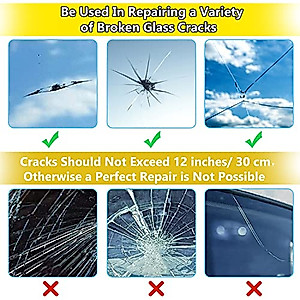 Windshield Repair Kit, Automotive Windshield Chip Repair Kit, Efficient Glass Crack Repair Kit with 4 Bottles Fluid of Resin, Auto Glass Repair Kit for Chips,Cracks,Star-Shaped Crack