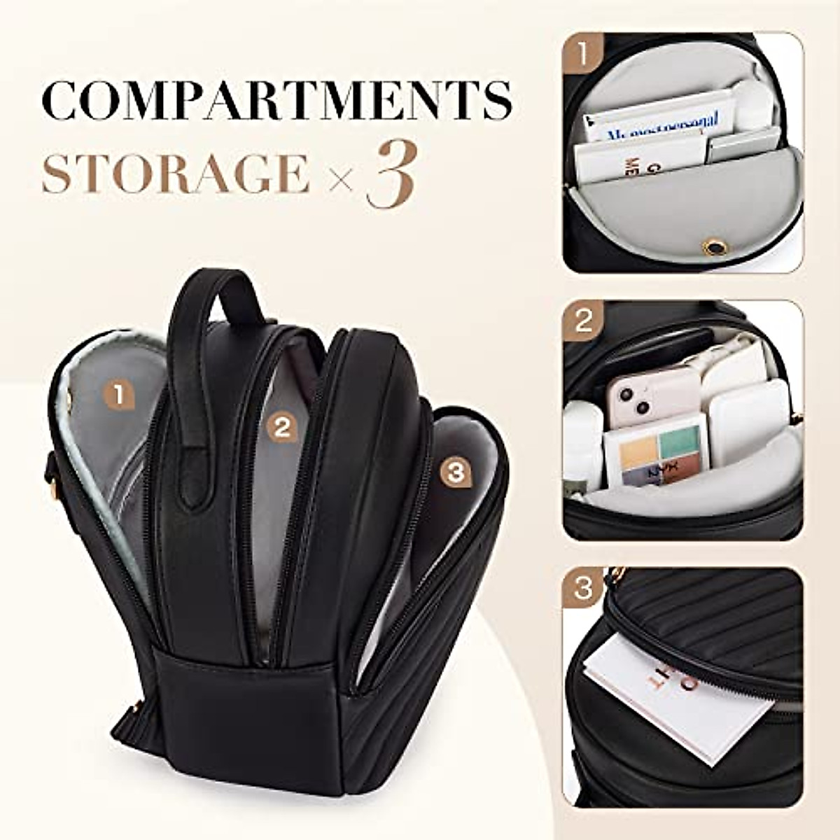 Missnine Mini Backpack for Women Cute Small Backpack Purse Girls PU Leather Tassel Bookbag Designer Satchel Bags