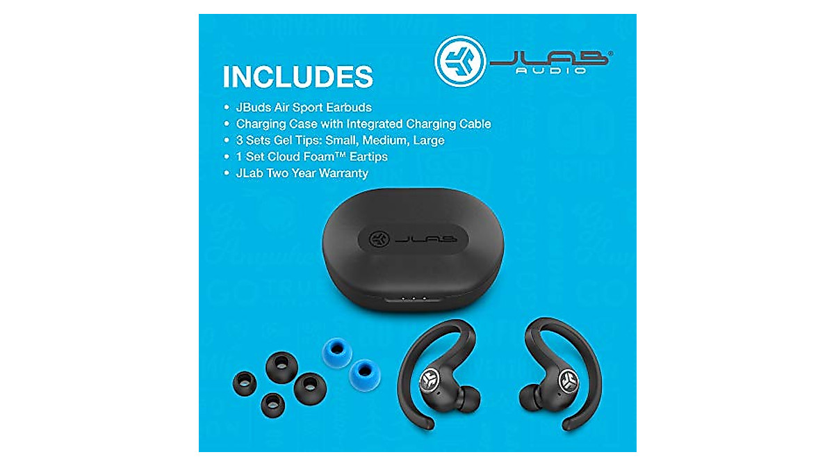 JLab JBuds Air Sport Wireless Earbuds - Sweatproof & Secure Fit