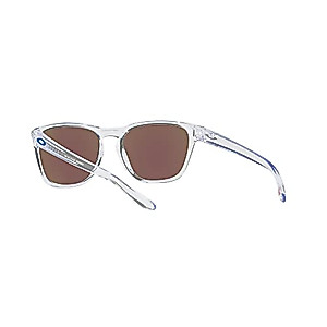 Oakley Men's Oo9479 Manorburn Square Sunglasses, Polished Clear/Prizm Sapphire, 56 mm