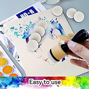 55 Pack Mini Ink Blending Tool Set, 3 PCS Round Alcohol Ink Applicator Tool 52 PCS Replacement Sponge Domed Foam Pads, Embossed Ink Splashing Pictures Card Making