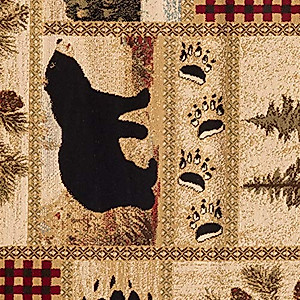 Rustic Lodge Forest Cabin 5x7 Area Rug, 5'3x7'3