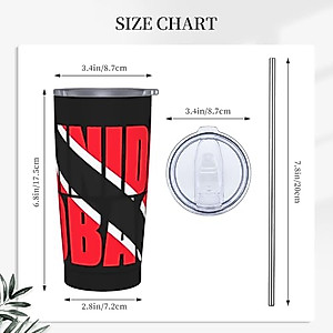 VKKOEWL Trinidad and Tobago Flag Stainless Steel Insulated Tumbler 20 Oz Travel Water Bottle Coffee Mug Drink Cup With Lid Straw