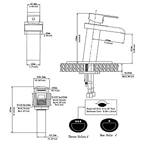 Black Faucet Bathroom, Bathfinesse Matte Black Bathroom Sink Faucet with Pop-up Drain and 2 Supply Hoses, Stainless Steel Lead-Free Faucet for Bathroom Sink Basin Vanity