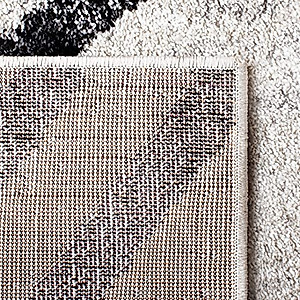 SAFAVIEH Adirondack Collection 6' x 9' Ivory/Charcoal ADR253B Modern Geometric Distressed Non-Shedding Living Room Bedroom Dining Home Office Area Rug