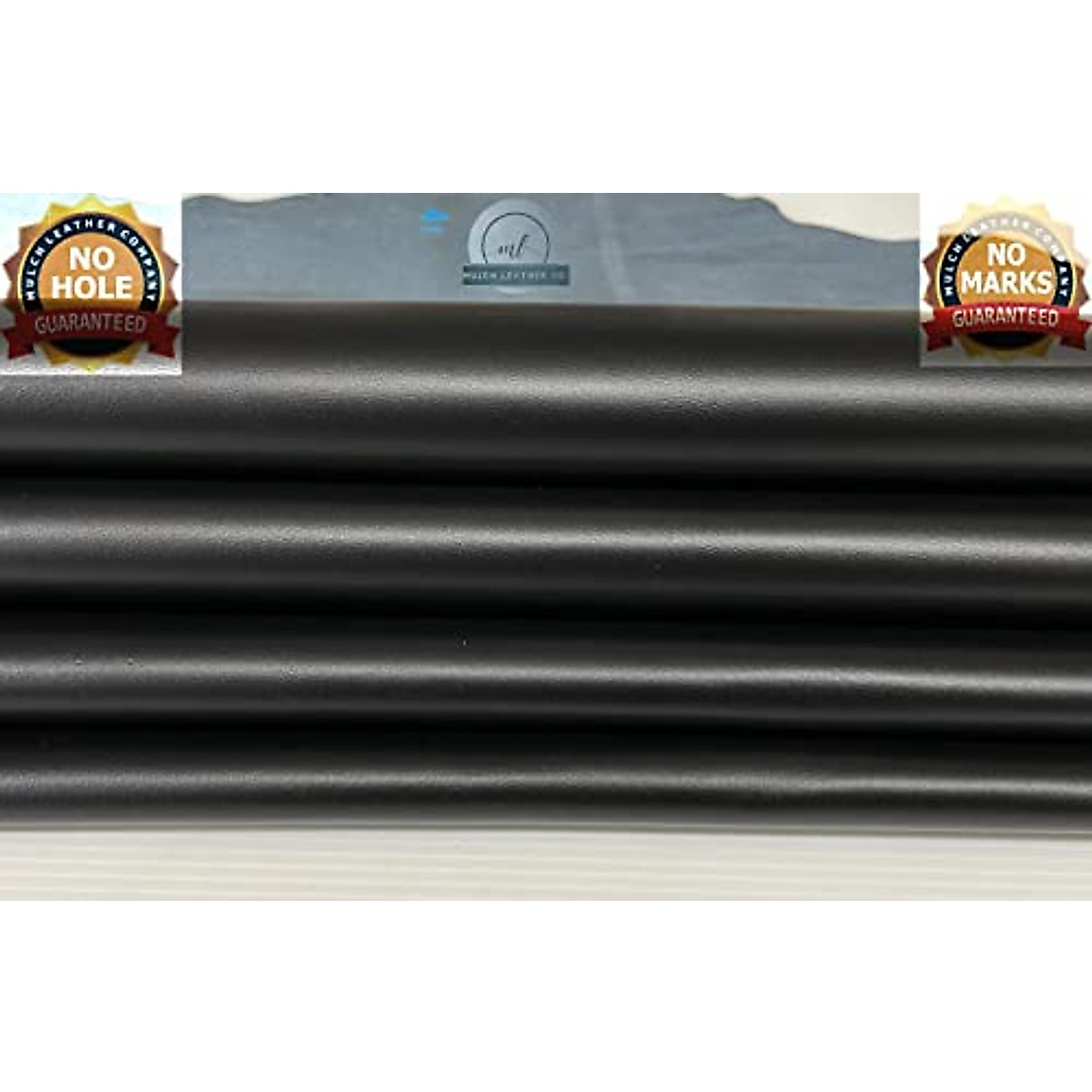 Black Whole Nappa Soft Premium Quality Sheepskin Genuine Leather Hide- NO Holes & Cuts (Black, Full Hide(7-9 sq. ft))