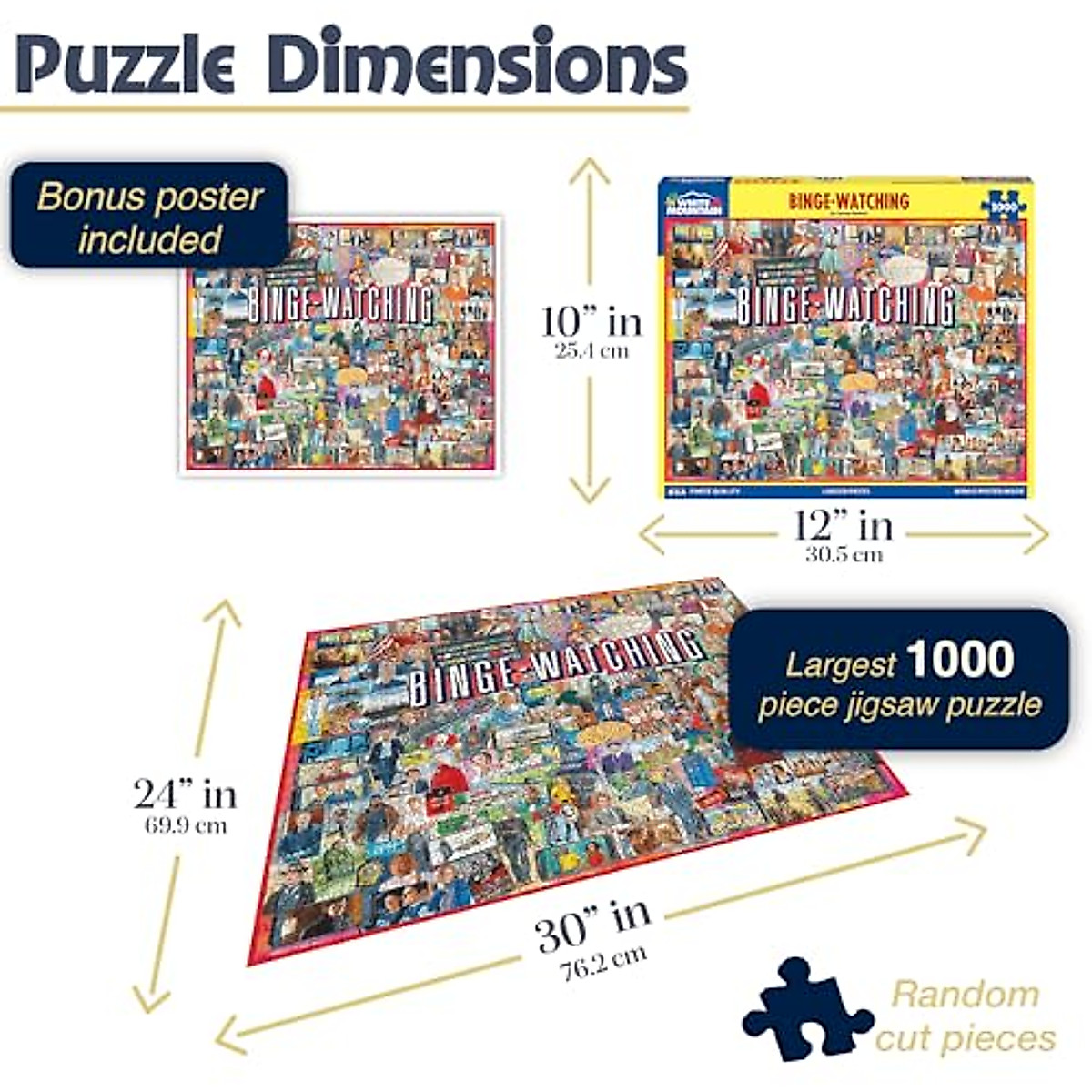 White Mountain Puzzles - Binge Watching - 1000 Piece Jigsaw Puzzle for Adults - Fun Family Activity - 24"x30"