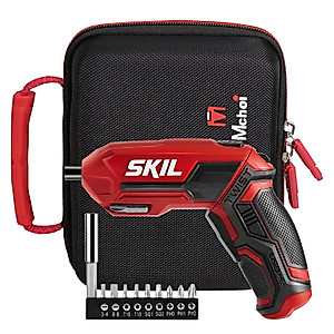 Mchoi Case Compatible with SKIL Rechargeable 4V Cordless Screwdriver - SD561801, with Mesh Pocket Fits for Bit, Bit Holder & USB Charging Cable, Power Screwdriver Shockproof Carrying Case, Case Only