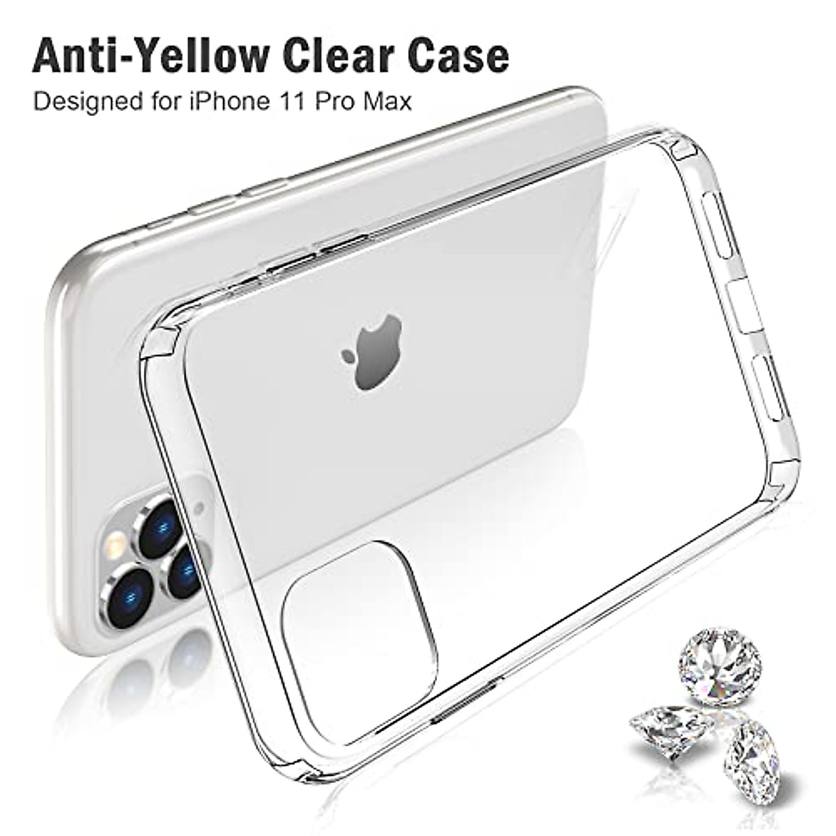 JJGoo Compatible with iPhone 11 Pro Max Case Clear, Transparent Soft Shockproof Protective Slim Thin Bumper Cover Phone Case- 6.5 inch