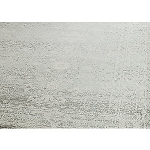 SAFAVIEH Evoke Collection 8' x 10' Silver / Ivory EVK270Z Shabby Chic Distressed Non-Shedding Living Room Bedroom Dining Home Office Area Rug