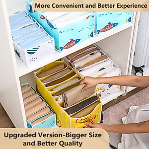 Upgraded Clothes Organizer for Folded Clothes, TIGARI Clothes Organizer for Closet, Compartment Storage Box for Jeans, Trousers, T-shirts