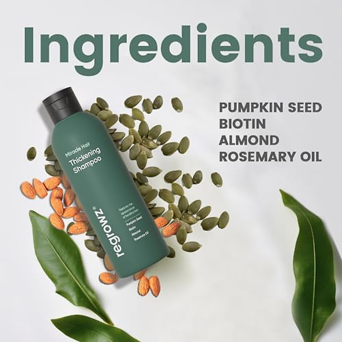 Regrowz Hair Thickening Shampoo for Natural Hair Growth - 7.6oz - Hair Growth Treatment for Men & Women for Thinning & Dry - DHT Blocker - Infused with Biotin, Saw Palmetto & Rosemary Oil