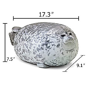 FJZFING YUESUO Chubby Blob Seal Pillow, Stuffed Cotton Plush Animals Toy Cute Ocean Plush Pillows (Medium (17.3 in)) 11