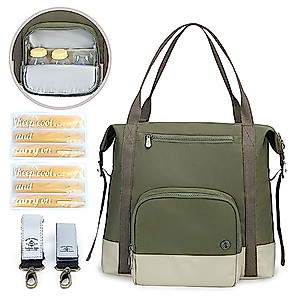 Humble Bee Kokoro All Heart Convertible Diaper Bag for Men & Women: Converts from Backpack to Tote, Spacious Compartments, Multiple Pockets, Removable Accessories & Stroller Strap Design (Olive Dusk)