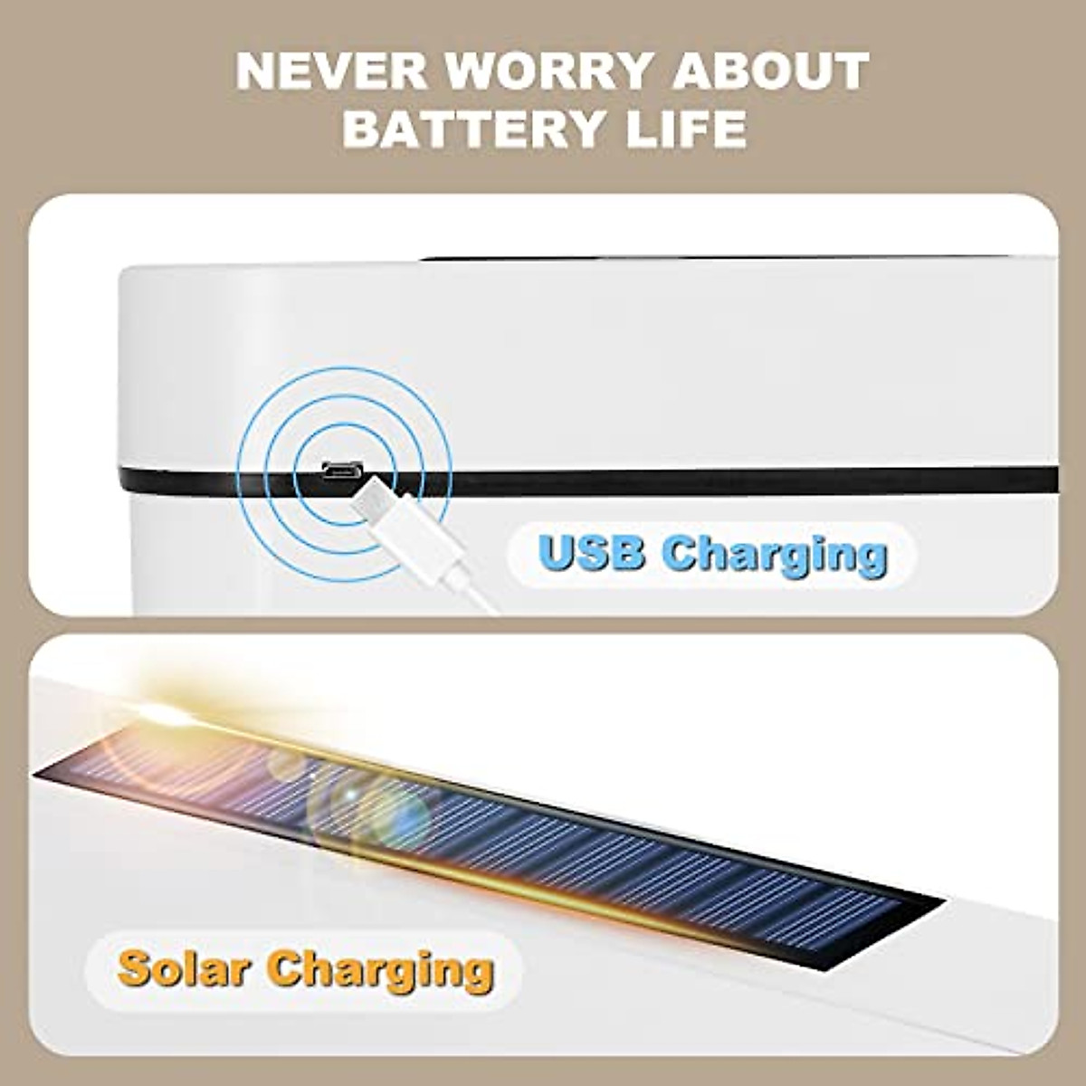 TrashAid Motion Sensor Trash Can with Lid, 4.8 Gallon Touchless Rechargeable Smart Trash Bin Bathroom, Automatic Plastic Garbage Can for Bedroom, Office, Living Room, White