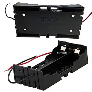 18650 Battery Case Holder, 4 Pcs 2 Slots x 3.7V DIY Battery Storage Box, in Parallel Black Plastic Batteries Case for 2 x 18650 Ltvystore