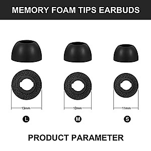 6 Pairs Memory Foam Earbud Tips for Samsung Galaxy Buds Pro Ear Tips S/M/L 3 Size Anti-Slip Replacement Earbud Tips for Galaxy Buds Pro Accessories