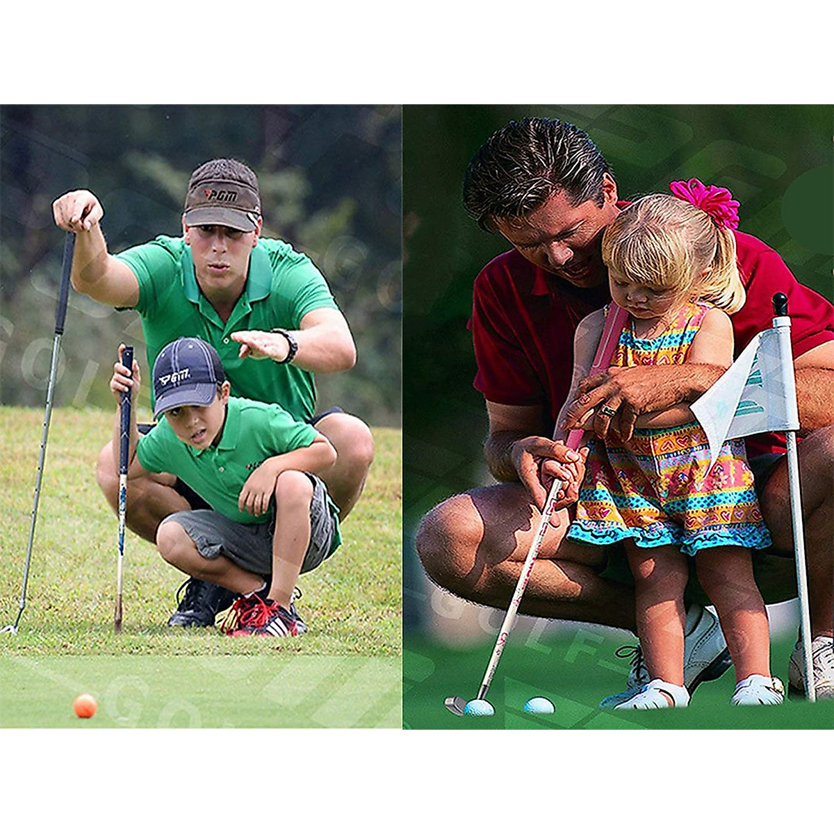 Left Hand/Right Handed Golf Putters Junior Two-Way Golf Clubs Double Sided Push Rod Children Golf Club Putter for Kids Age 3-12 (Blue,5-8Y - Silver Head)