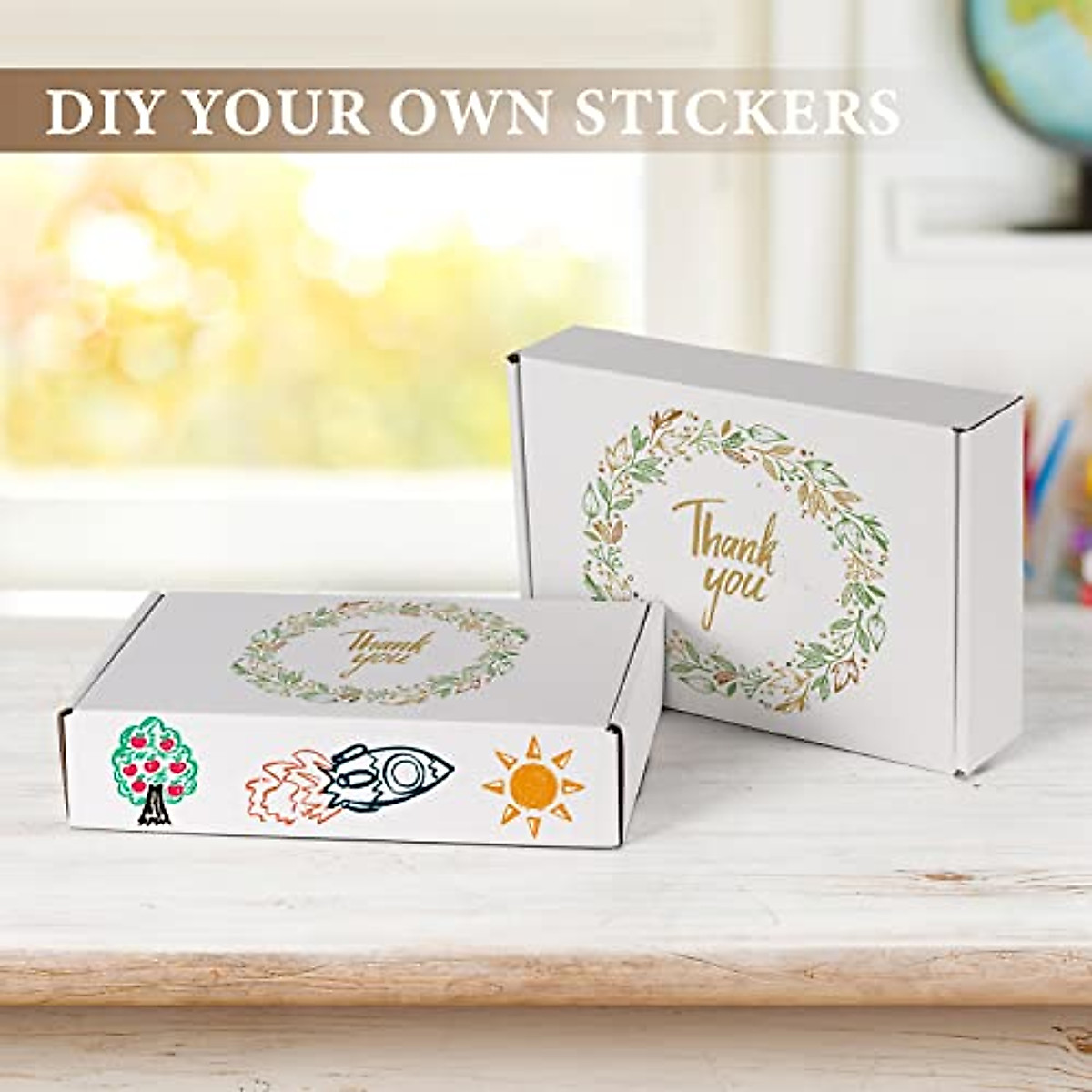 RLAVBL 9x6x2 Shipping Boxes Set of 50, White Small Corrugated Cardboard Box, Mailer Box