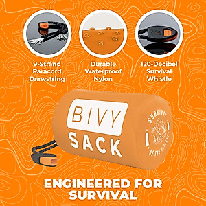 Survival Mylar Bivy Sack Portable Prepper Gear - Emergency Sleeping Bag Survival Bag - Lightweight Survival Sleeping Bags Double as Bivvy Thermal Survival Blanket for Bugout Bag Supplies