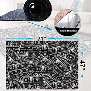 DVKKHD 100 Dollar Bill Area Rug 4x6 Black and White Living Room Rugs Non Skid Modern Money Carpet for Bedroom Cash Art Cool Rugs Room Decorations Office Entryway Dining Room Washable Rug 47”x71”