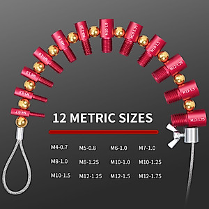 EAWONGEE Nut and Bolt Thread Checker Detachable Nut and Bolt Size Gauge Thread Gauge Suitable for Detecting Fixed Bolts or Threaded Holes in Enclosed Areas