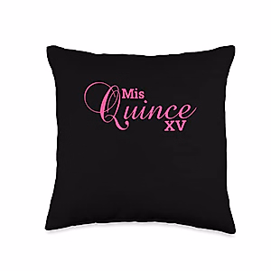 15 Birthday Quinceanera Gifts Sweet 15 Mexican Birthday Party Quinceanera Mis Quince Años Throw Pillow, 16x16, Multicolor