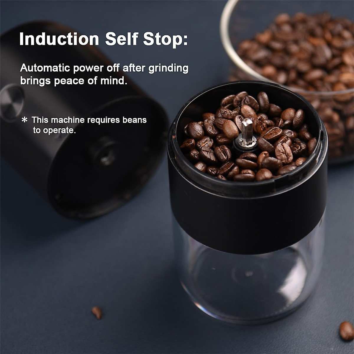 SEEDREAM Portable Electric Burr Coffee Grinder, Small Electric Rechargeable Mini Coffee Grinder with Multiple Grinding Settings