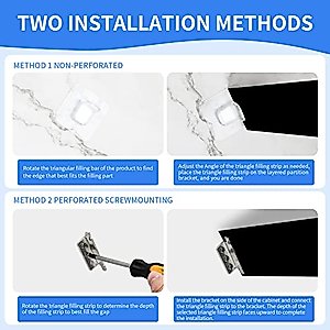 30" Slide In Range Rear Filler Kit W10113901A，Universal Triangular Filler Strip for Stove Gap, Aluminum Cooktop Gap Trim Kit Between Backsplash and Stove Compatible with Whirlpool & Most Brand, Black