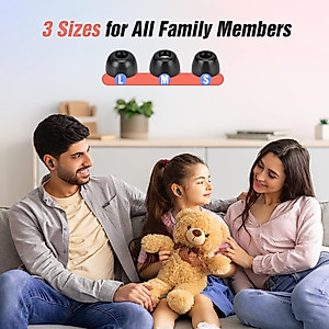 ABAZAR Memory Foam Tips for Bose QuietComfort Earbuds II & Ultra Earbuds, No Silicone Eartips Pain, Anti-Slip Replacement Ear Tips, Fit in The Charging Case, 3 Pairs (Mixed Sizes S/M/L, Black)