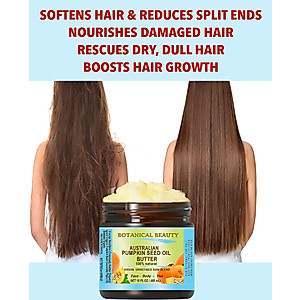 Botanical Beauty' PUMPKIN SEED OIL BUTTER Australian Natural VIRGIN UNREFINED RAW for Face, Skin, Damaged Hair, Lip, Nails 4 Fl.oz.- 120 ml