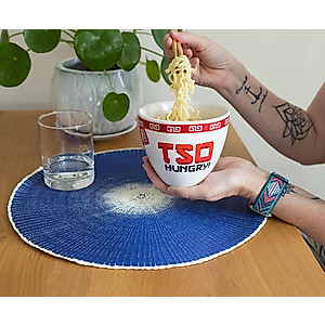 Toynk Bowl Bop Tso Hungry Japanese Ceramic Dinnerware Set | Includes 16-Ounce Ramen Noodle Bowl and Wooden Chopsticks | Asian Food Dish Set For Home & Kitchen | Kawaii Anime Gifts, Snack Collectible