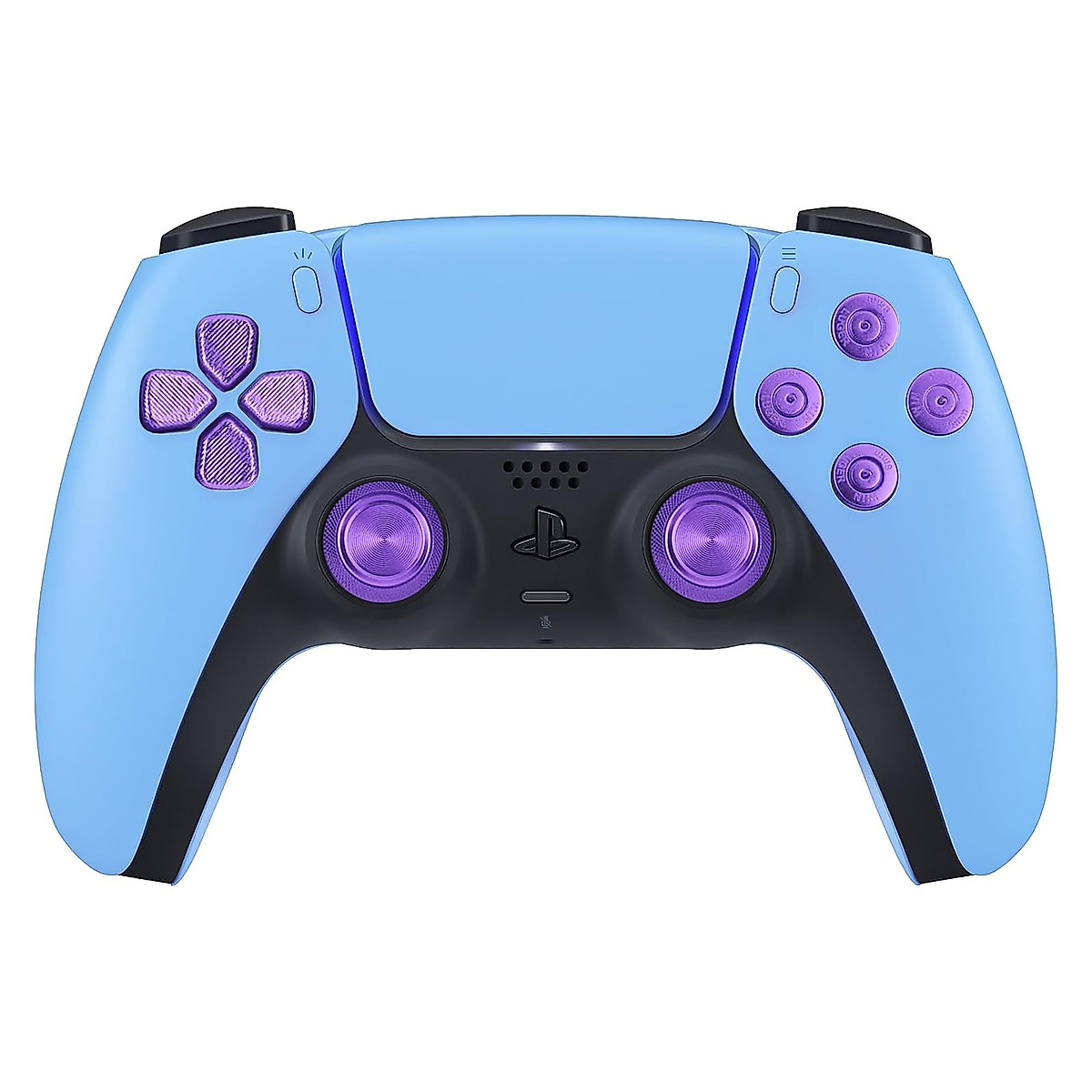 TOMSIN Metal Buttons Replacement Kit for PS5 Controller – Aluminum Thumbsticks & O X Square Triangle & Dpad Buttons Accessories Compatible with PlayStation 5 DS Controller (Metal Purple)