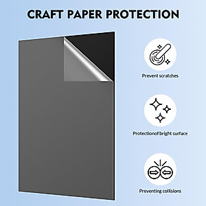 Frddiud Laser Engraving Blank ABS Double Color Plastic Sheet, 11.8x6.49x0.05 inch Materials Double Color Plastic Sheet for Interior Signs, Badges (Black)