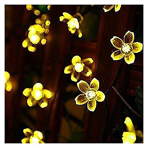 HUADA Solar Flower String Lights Outdoor,Waterproof LED Morning Glory Flower Solar Fairy String Lights for Gardens Homes Christmas Party Holiday Decorations