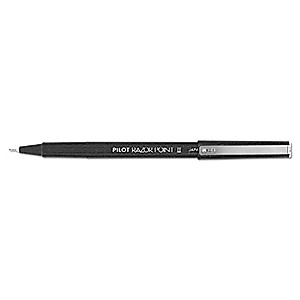 PILOT Razor Point II Fine Line Marker Stick Pens, Point (0.2mm) Black Ink, 12-Pack (11009)