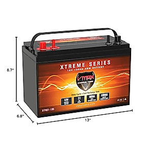 (2) XTR31-135 24 Volt Trolling Motor Batteries 135 Amp Hours VMAX Group 31 12V AGM Deep Cycle Maintenance-Free Sealed Marine 12 Volt 135Ah Battery for 24V Trolling Motors