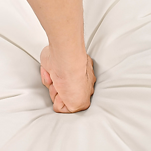 LOUHME 5-Piece Round Rattan Sectional Sofa Set, All-Weather PE Wicker Outdoor Sunbed Daybed with Round Liftable Table and Washable Cushions for Garden Backyard Poolside, Beige