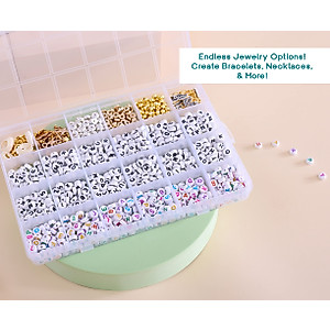 The Artist Life 6000 Clay Heishi Beads Bracelet Making Kit, 24 Colors with 1000+ Letters & Decorative Beads, 6mm Flat Polymer Clay Beads, DIY Jewelry Making Kit, Craft Kit, Bracelets, Necklaces