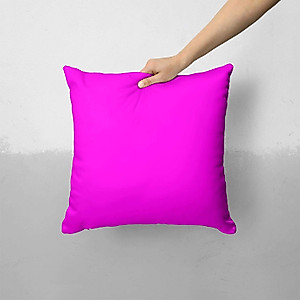 iiRov Solid Hot Pink V2 - Custom Decorative Home Decor Indoor or Outdoor Throw Pillow Cover Plus Cushion Set for Sofa, Bed or Couch (Pillow CASE Cover Plus Cushion)