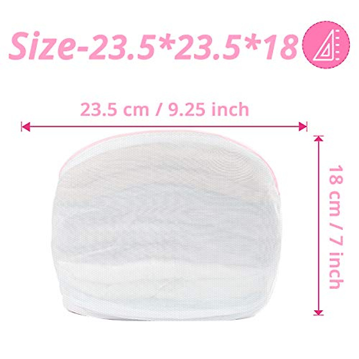 MJIYA Mesh Laundry Bags for Delicates with Premium Zipper, Travel Storage Organize Bag, Clothing Washing Bags for Laundry, Blouse, Bra, (WhiteA+Sphere Shape, 9.25x9.25x7 Inch)