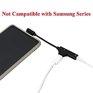 QIANRENON 2 in 1 USB C to 3.5mm Headphones and Charging Adapter Type C to Aux Audio Allocator Adapter Used for USB C Smartphone Without 3.5mm Audio Jack Not Campatible Samsung Series, 2PCS