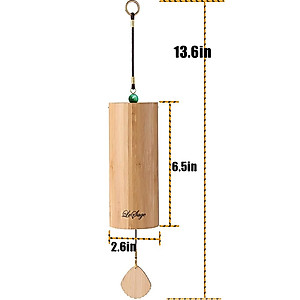LeSage Chakra Chime Bamboo Meditation Chimes for Outdoors Zen Wind Chime Yoga Deep Sound Healing Wind Chimes Fm Chord Home Decoration
