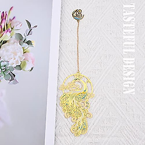 YotoTable Bookmark with Chain 2022 Gift for Women Men Her Him Boy Girl Kid Book Lover (Peacock)