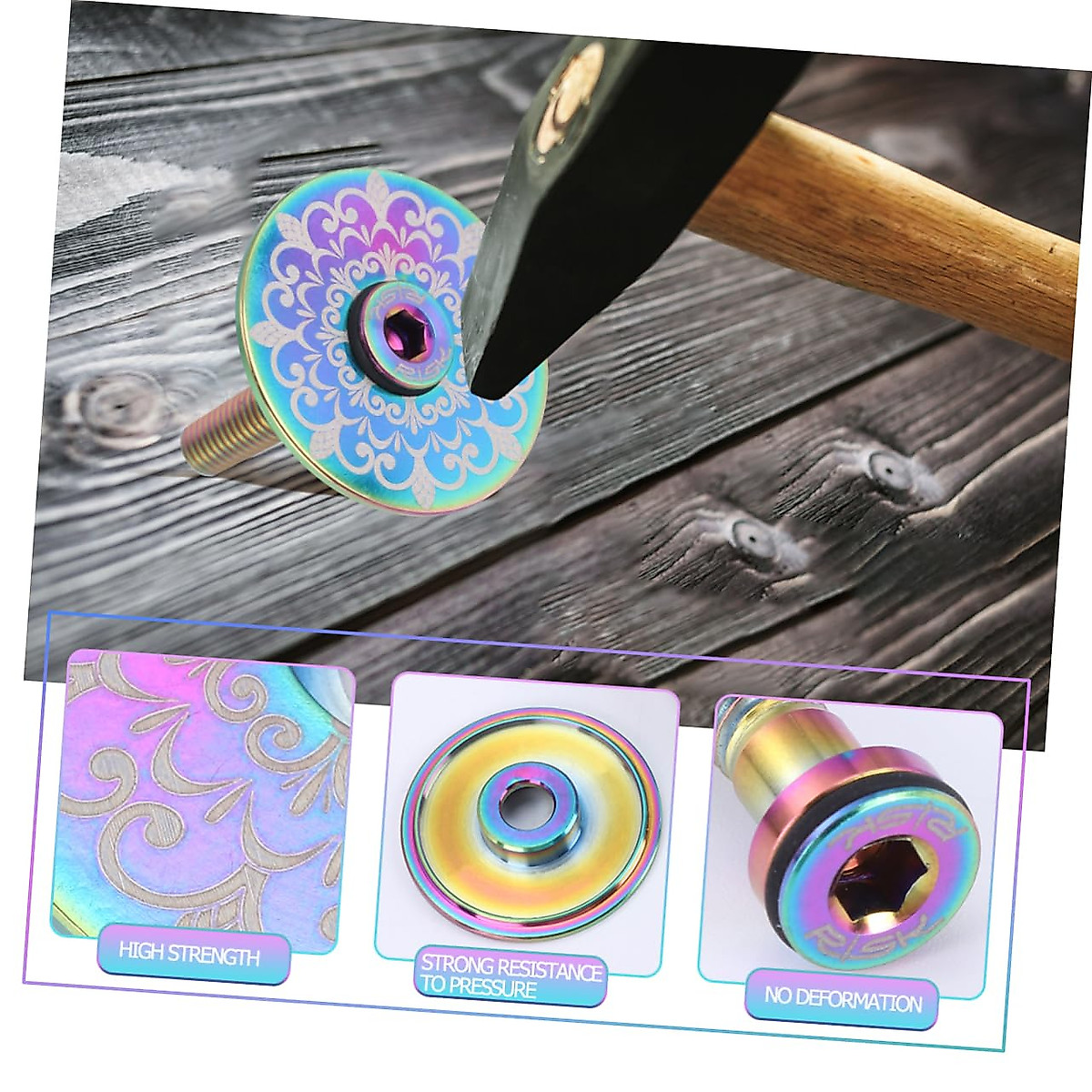 BESPORTBLE 1 Set Stem Cover Bike Fork Cap Headset Bolt Cover Bike Rainbow Cap Mountain Bike Top Cap Bike Stem Top Cap Cycling Top Cap Top Cap Headset Cap Bike Accessories Rope Alloy