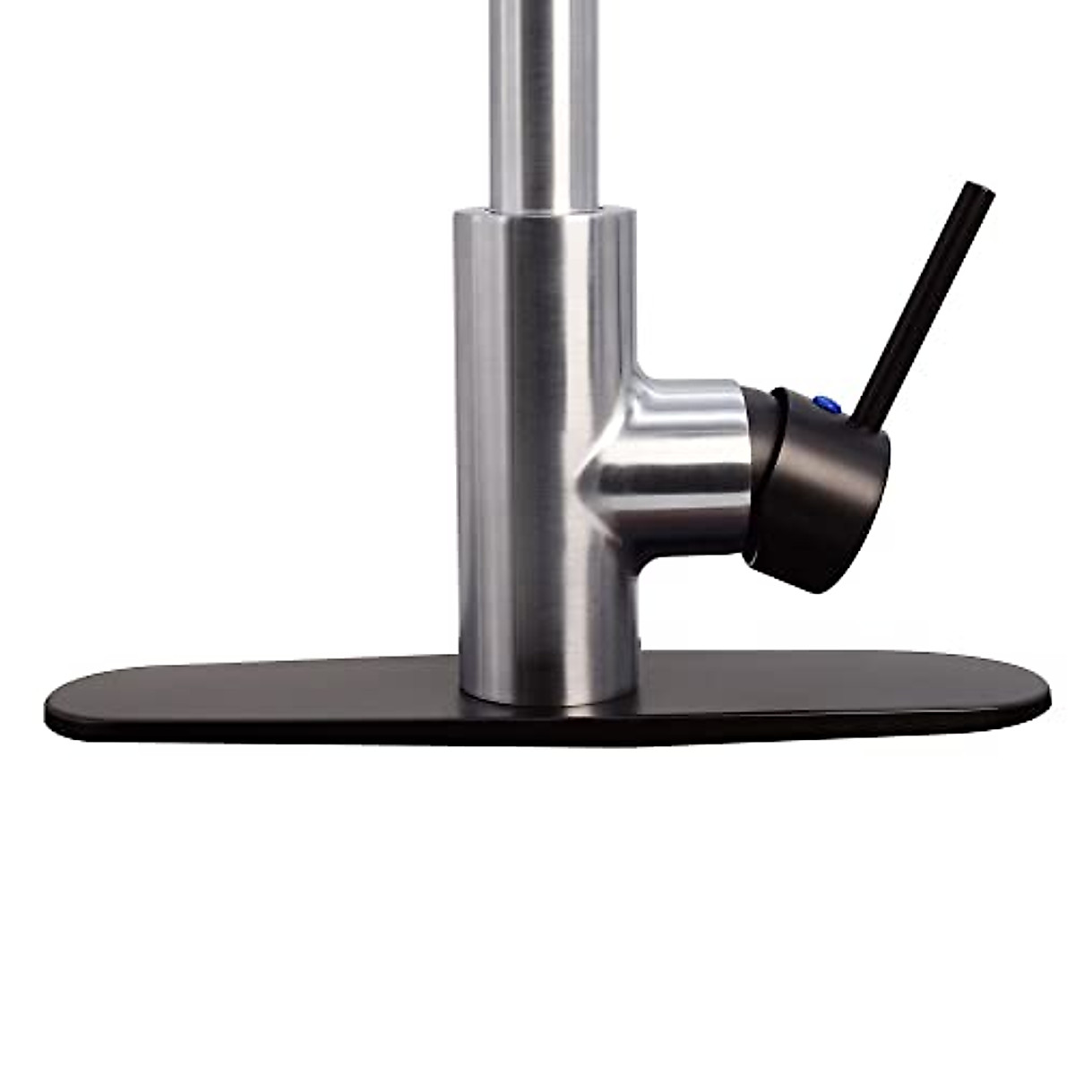 Westbrass KS18A-2012 21" Commercial Style Kitchen Faucet with Dual Function Open Coil Pull Down Sprayer and 1-Lever Handle, Stainless Steel/Oil Rubbed Bronze