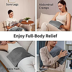 Heating Pad for Back Neck and Shoulder Pain Relief Flannel Electric Heating Pads with LCD Controller 9 Heating Levels 1-12H Adjustable Auto Shut Off Machine Washable