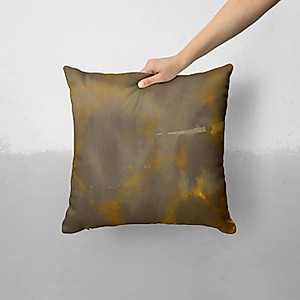 iiRov Micro Dark Gold Honeycomb - Custom Decorative Home Decor Indoor or Outdoor Throw Pillow Cover Plus Cushion Set for Sofa, Bed or Couch (Pillow CASE Cover Plus Cushion)